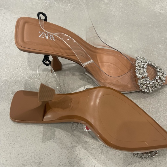 Zara | Shoes | Zara Embellished Vinyl High Heels | Poshmark